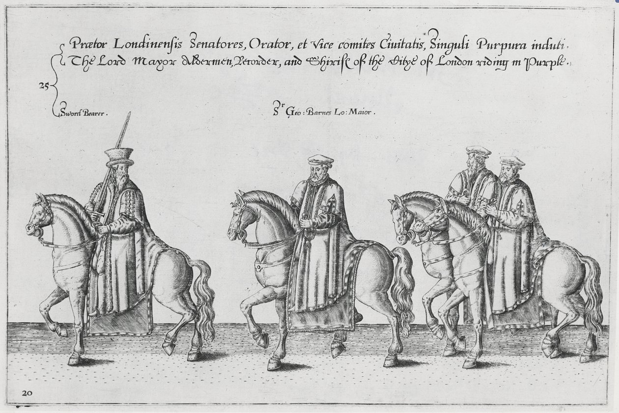 Lord Mayor and Aldermen in the Funeral Cortege of Sir Philip Sidney on ...