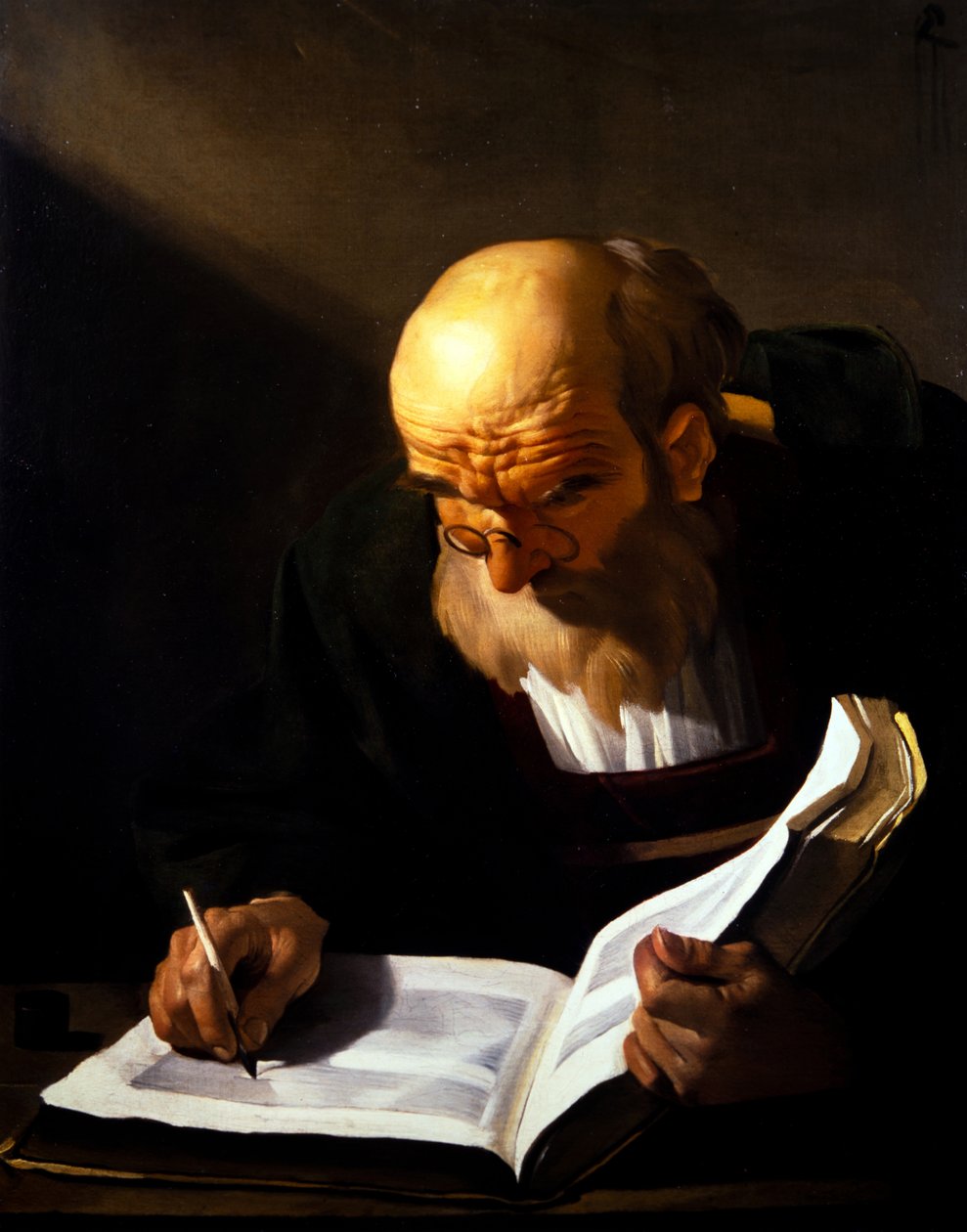 Old Man Writing by Theodore van called Dirk Baburen