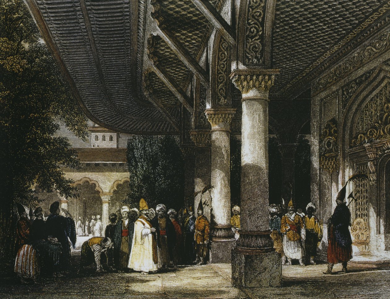 Interior of Topkapi Palace with Gate of Felicity, Istanbul, 1839