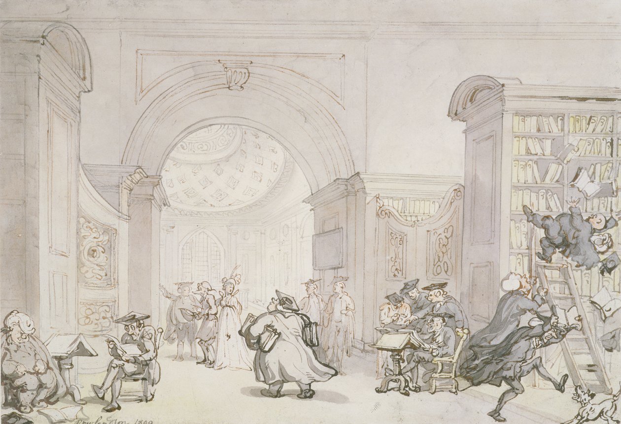 The West Room and the Dome Room of Old University Library, Cambridge (1800)