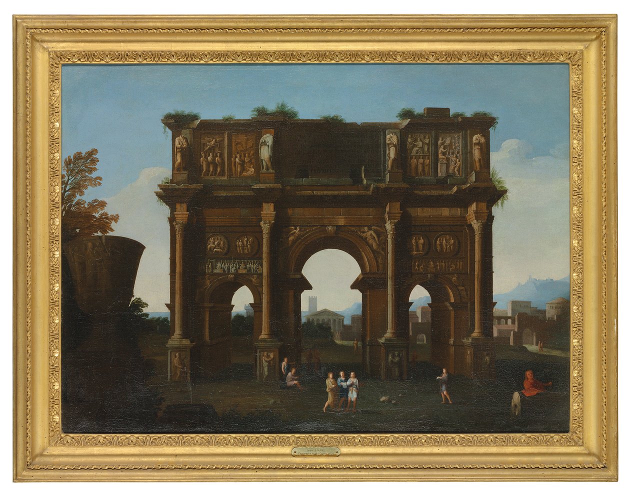 An architectural capriccio with the Arch of Constantine