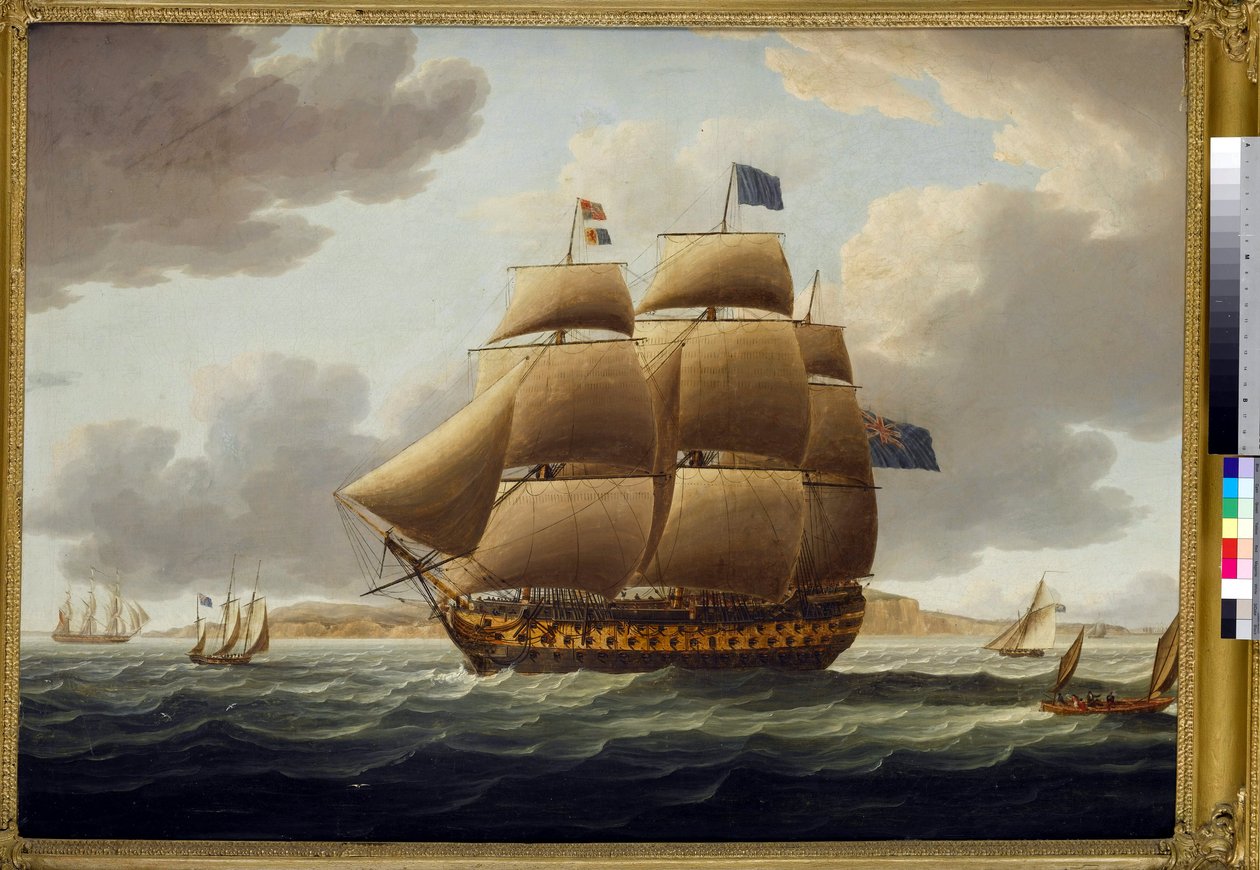 The 'Ville de Paris', at Full Sail, a First-Class 110-Gun Ship of the ...