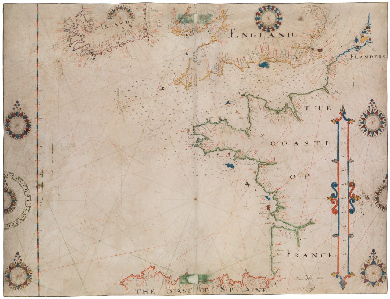 Map of Bay of Biscay and English Channel by Thomas Hood