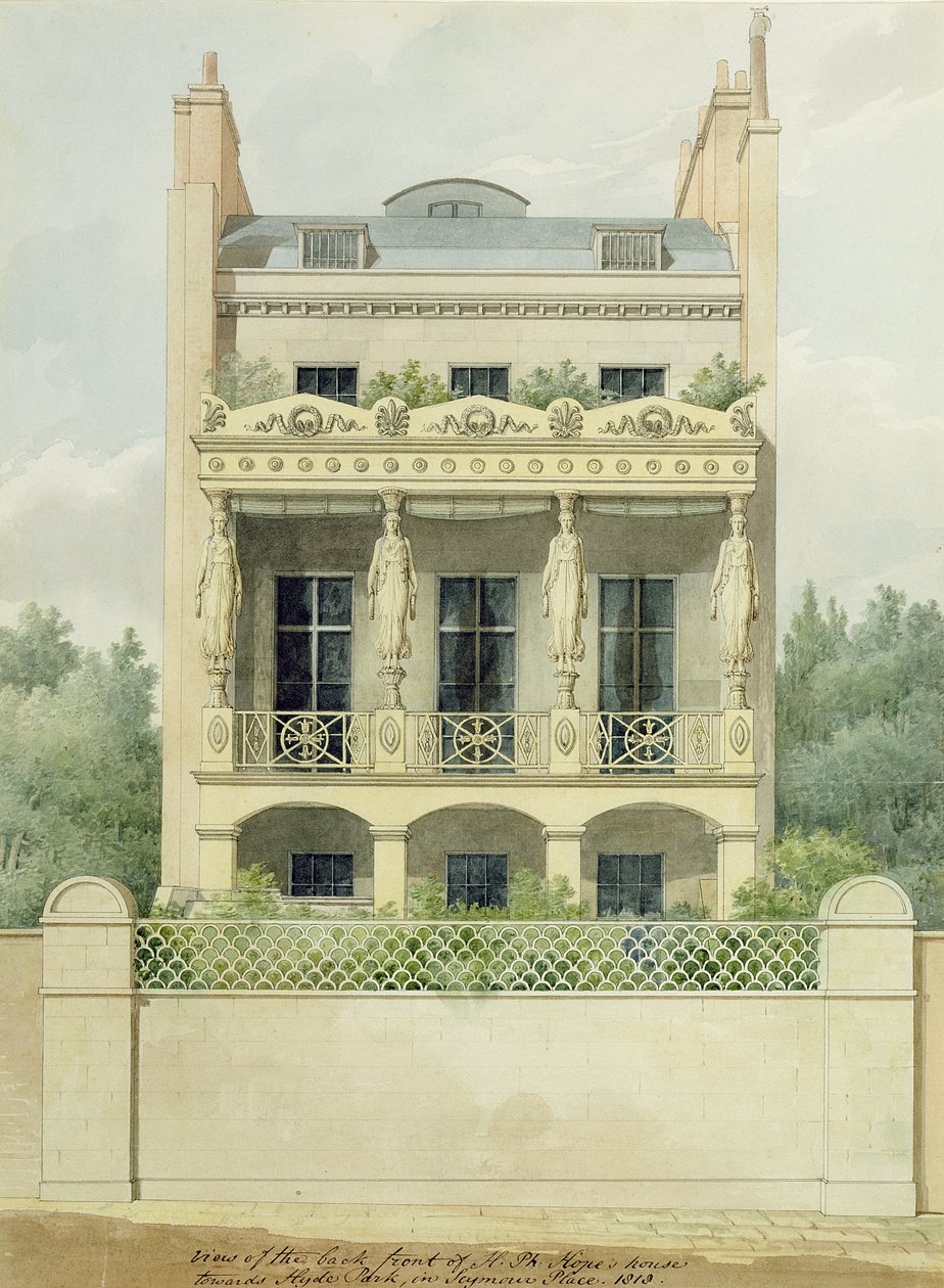 View of the Back Front of Henry Phillip Hope's House Towards Hyde Park ...