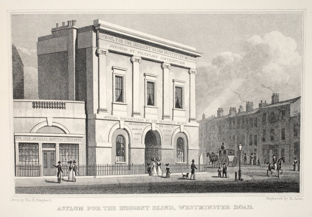 Asylum for the Indigent Blind, Westminster Road, from 'London and its ...