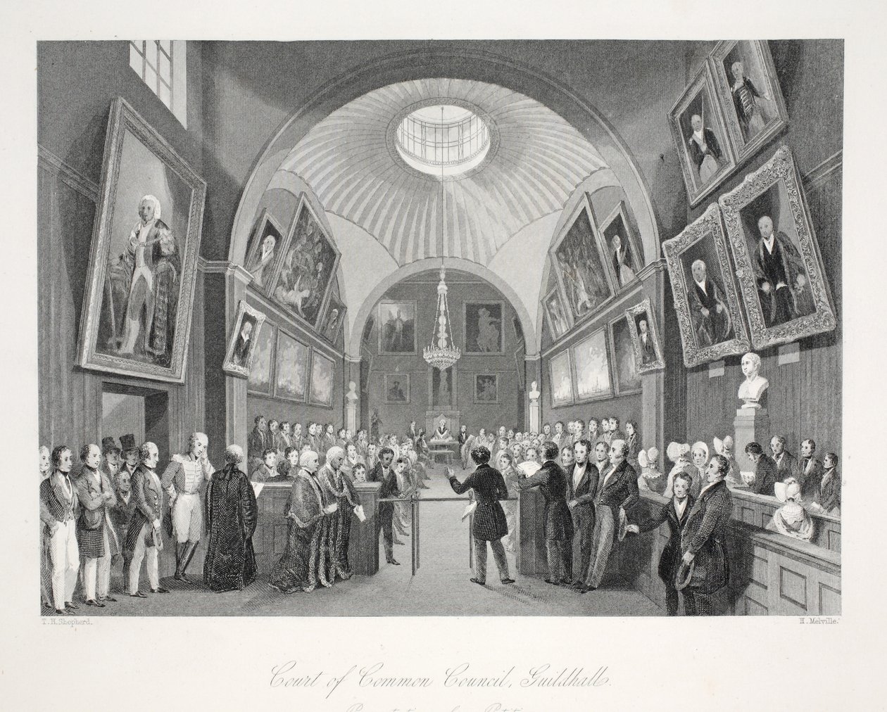 Court of Common Council, Guildhall, from 'London Interiors with their ...