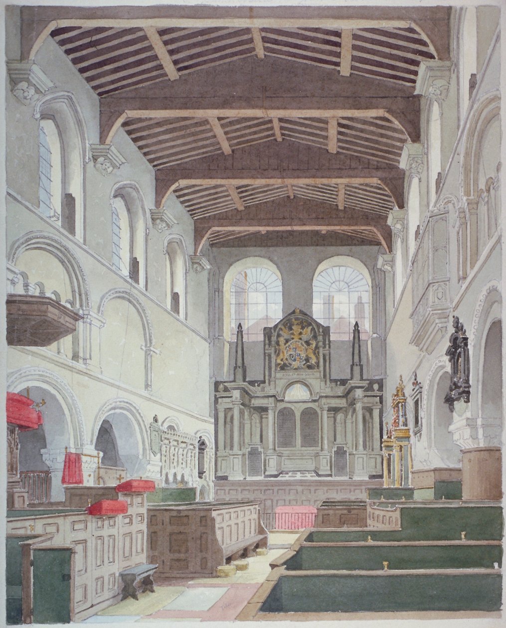 Interior View of the Church of St Bartholomew-the-Great, Smithfield ...