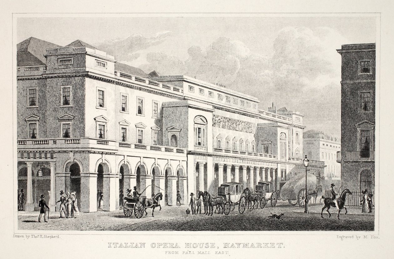 Italian Opera House, Haymarket, from 'London and its Environs in the ...