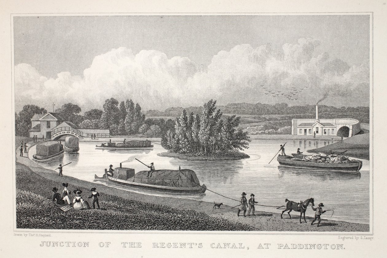 Junction of the Regent's Canal at Paddington, from 'London and its Environs in the Nineteenth ...