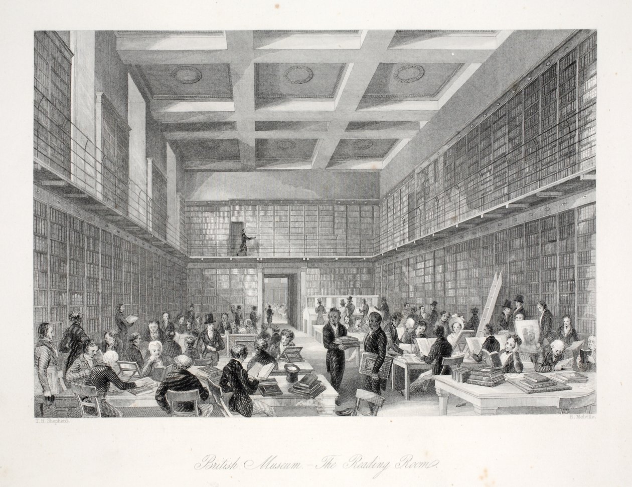 The Reading Room and Library at the British Museum, from 'London ...