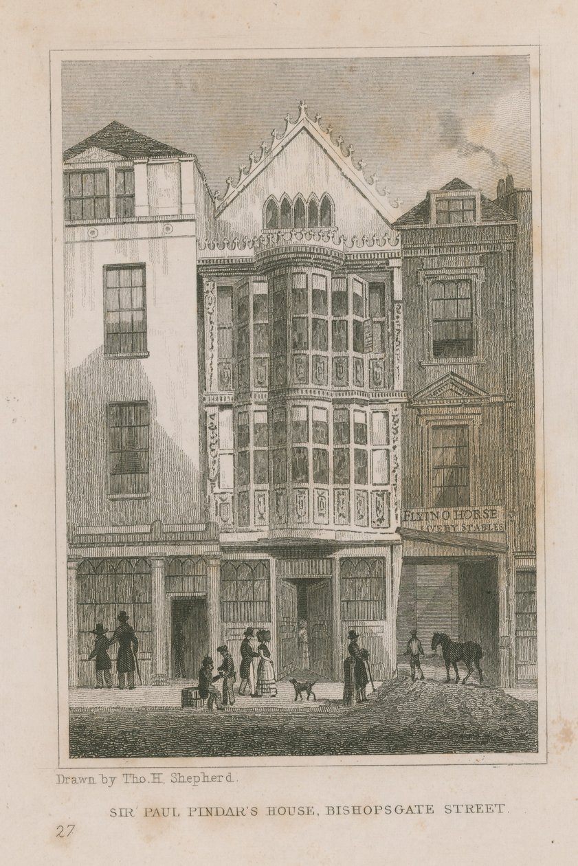 The Home of Sir Paul Pindar by Thomas Hosmer Shepherd