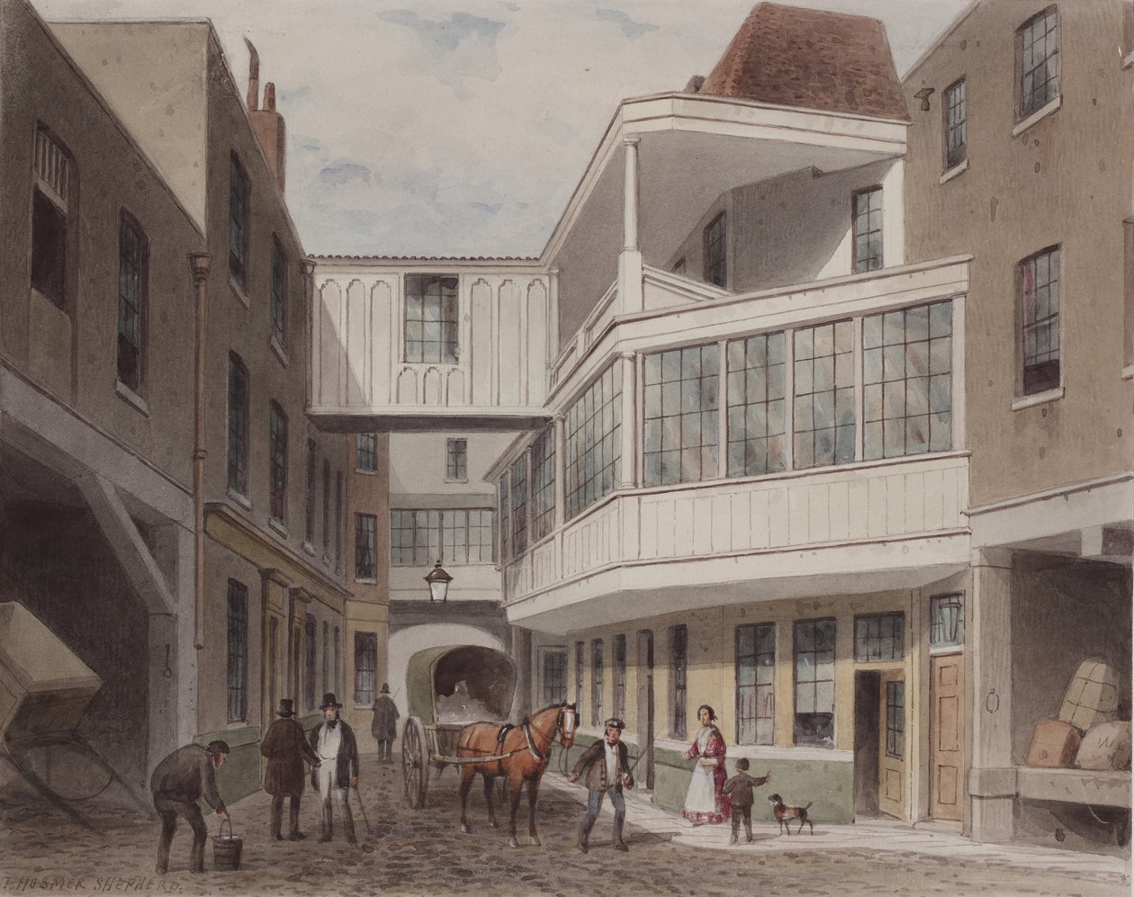 View of the Cross Keys Tavern, Wood Street