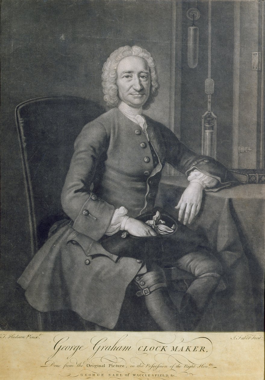 Portrait of George Graham, Clockmaker, Engraved by John Faber