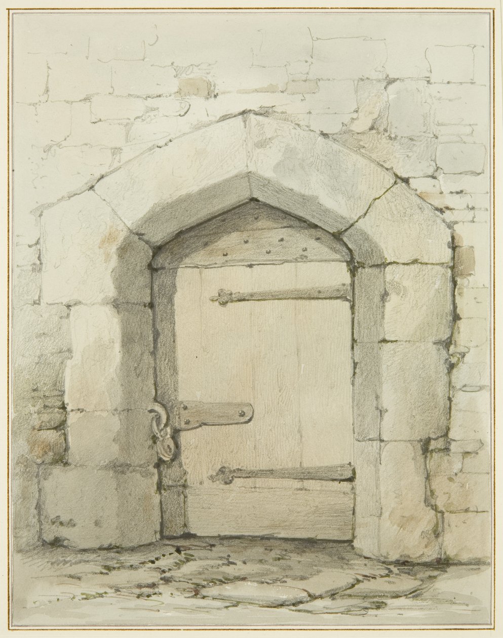 Old Arch and Doorway in Tower Lane opposite Vestry of St John's Church