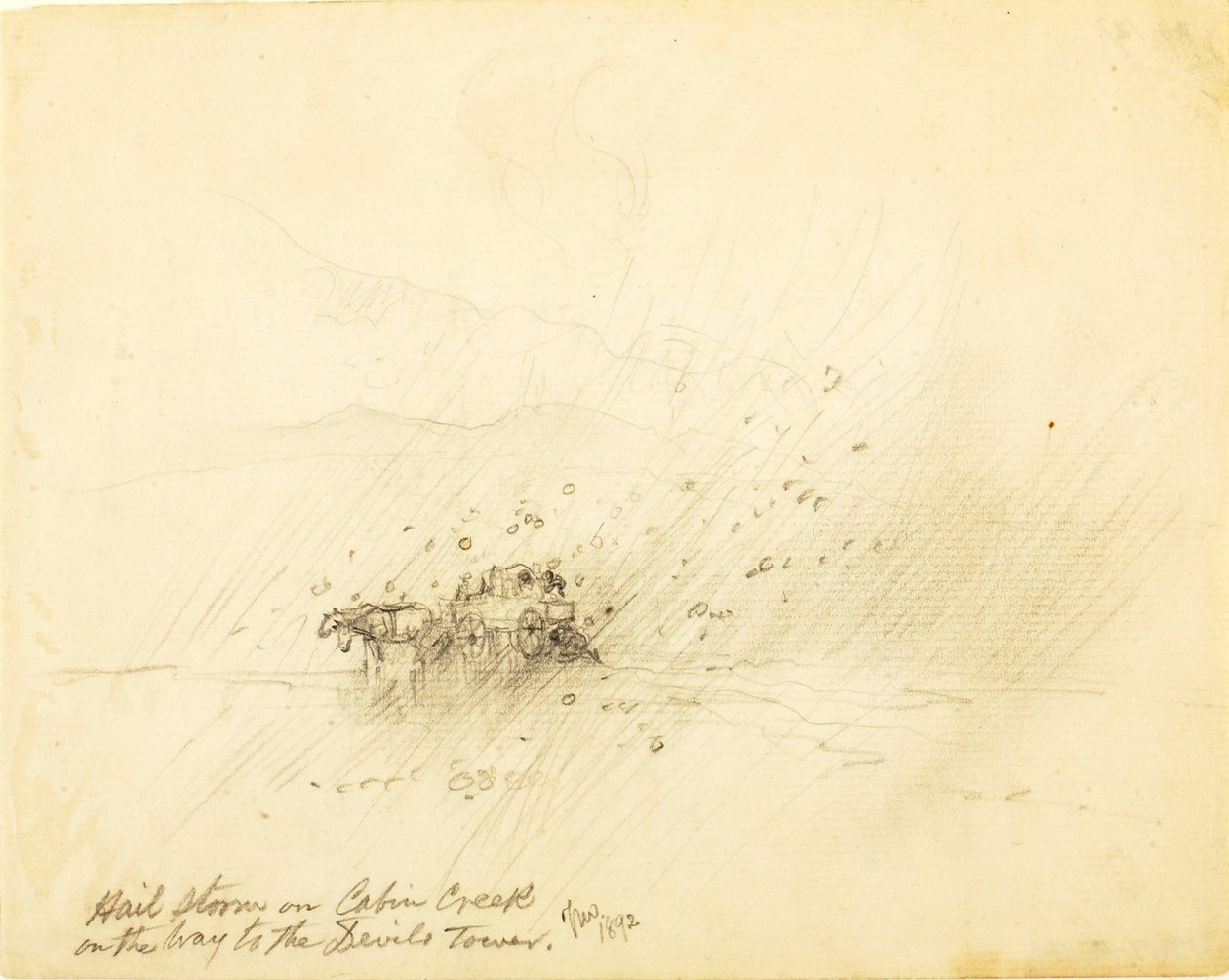 Hail Storm on Cabin Creek on the Way to the Devil's Tower