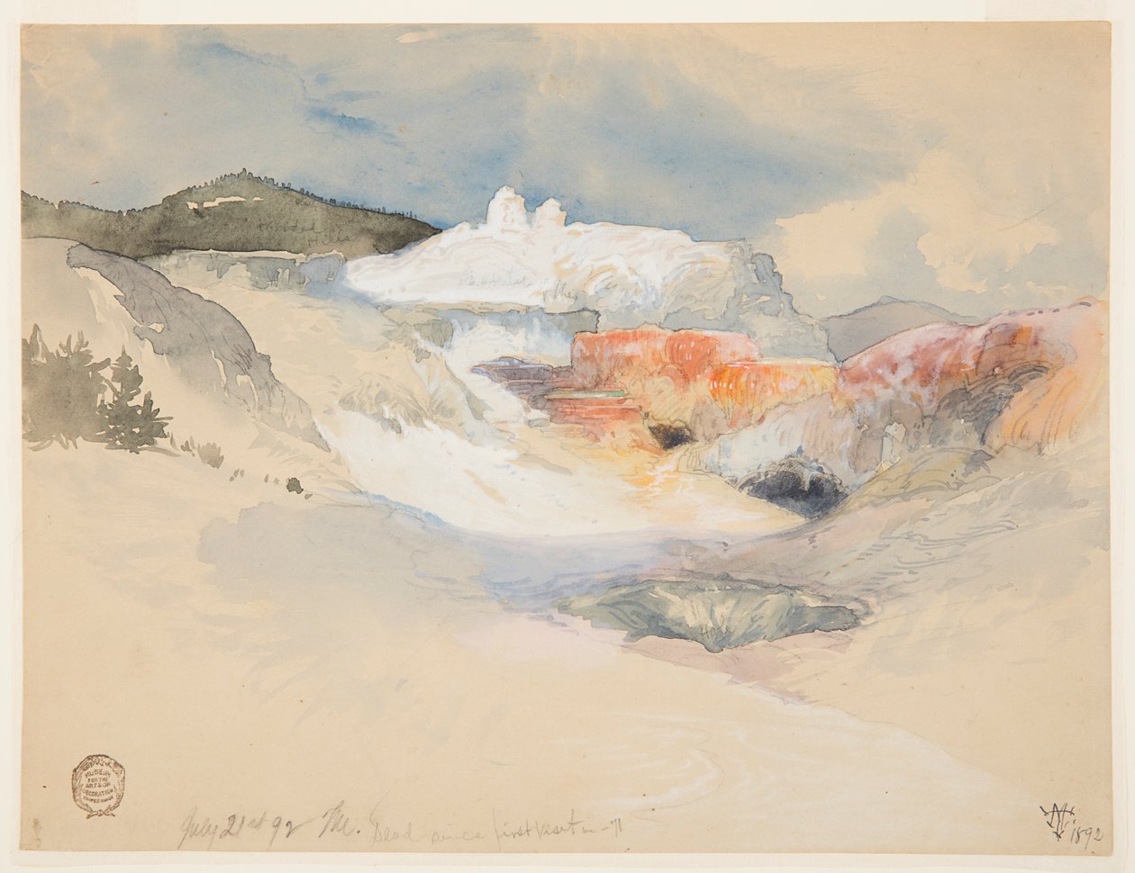 Yellowstone, Hot Springs by Thomas Moran: Fine art print