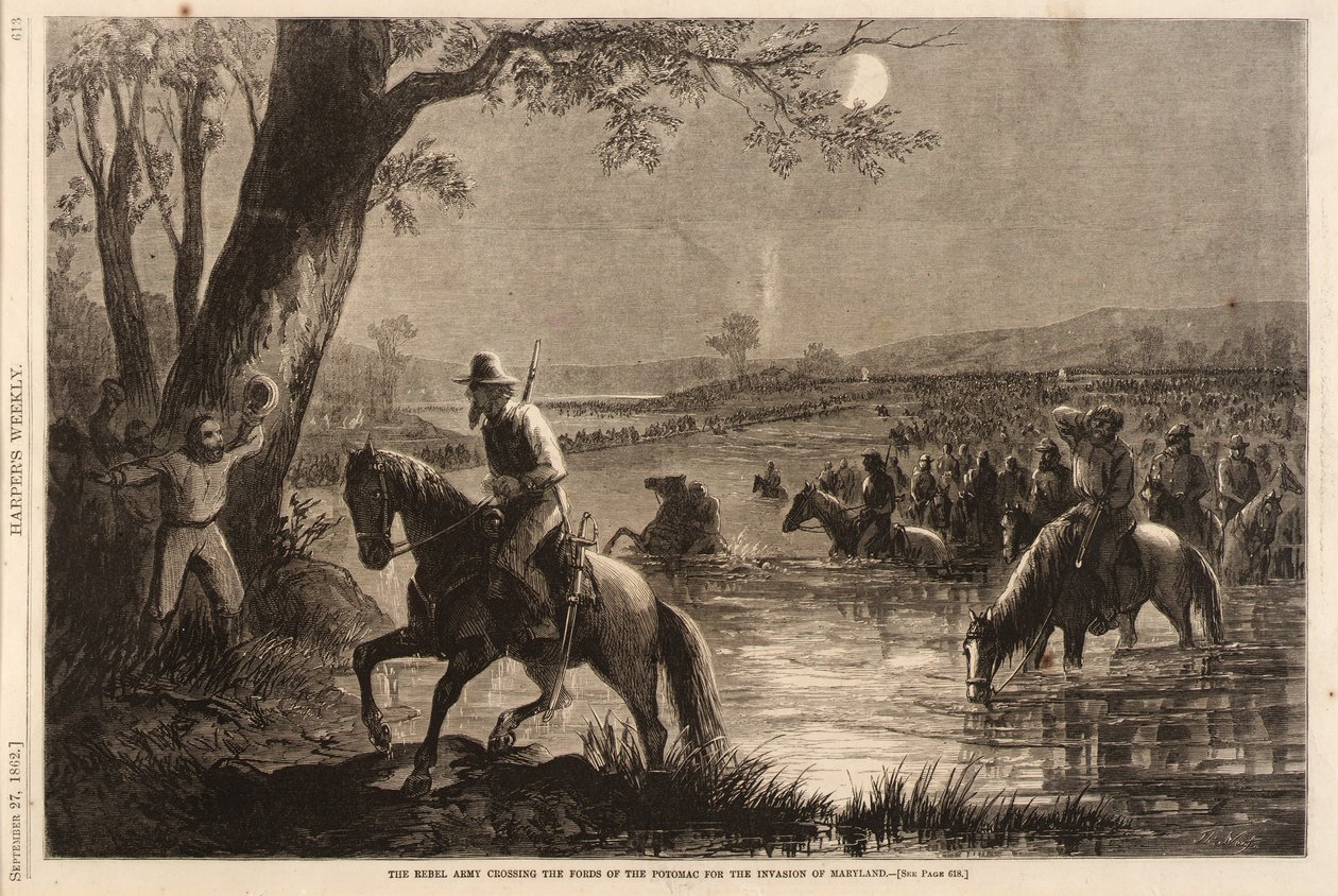 The Rebel Army Crossing the Fords of the Potomac for the Invasion of ...