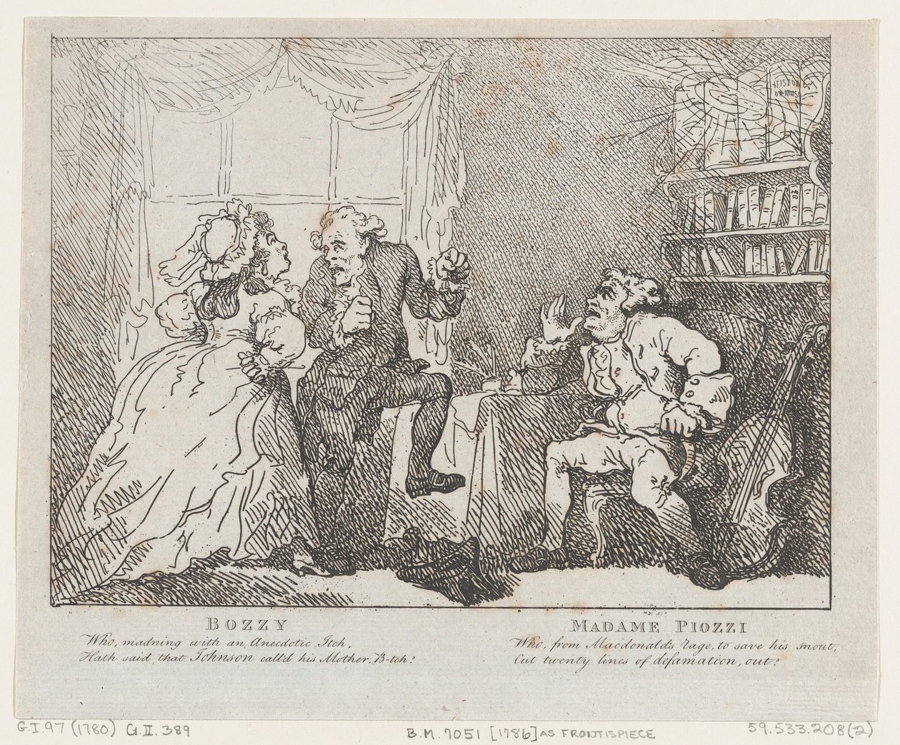 Bozzy and Madame Piozzi Frontispiece, Bozzy and Piozzi by Peter Pindar, 1780-86