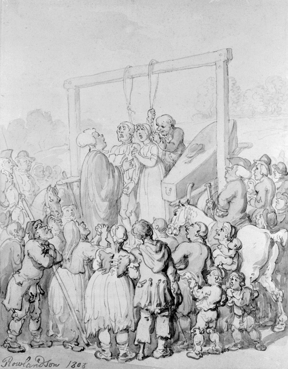 Execution at Tyburn by Thomas Rowlandson: Fine art print