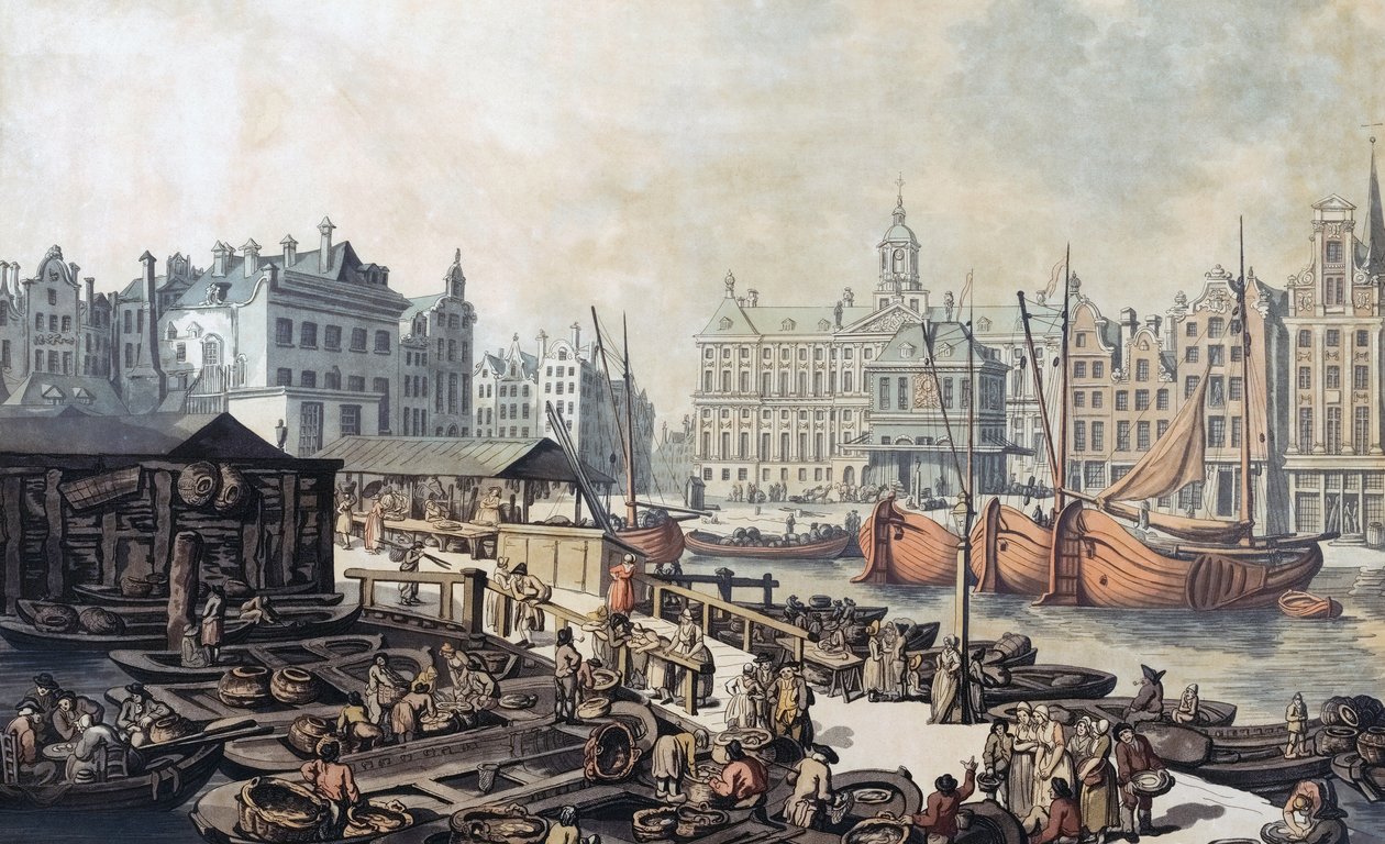 Fish market, Dam Square, Amsterdam, Netherlands