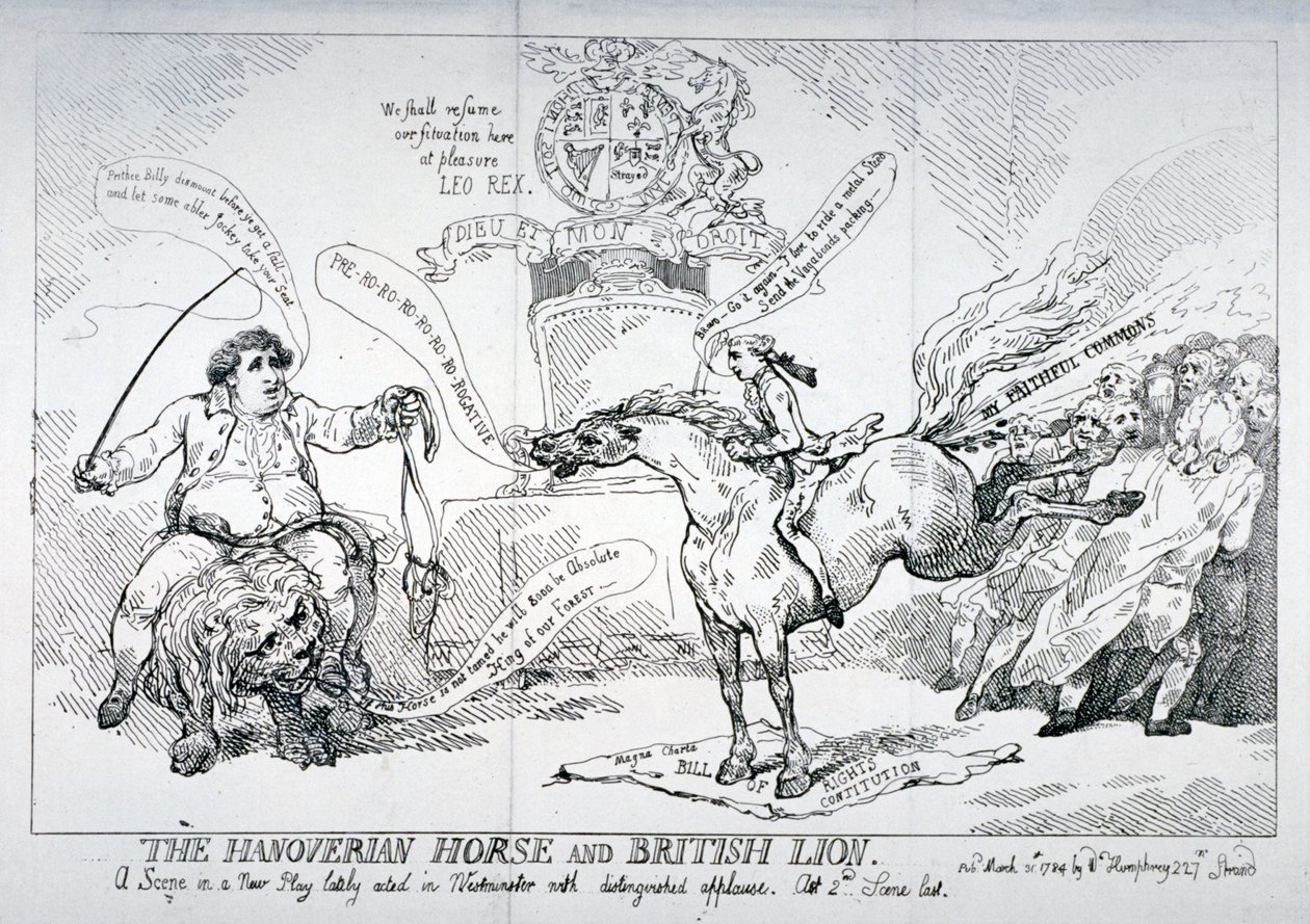 The Hanoverian Horse and British Lion, 1784