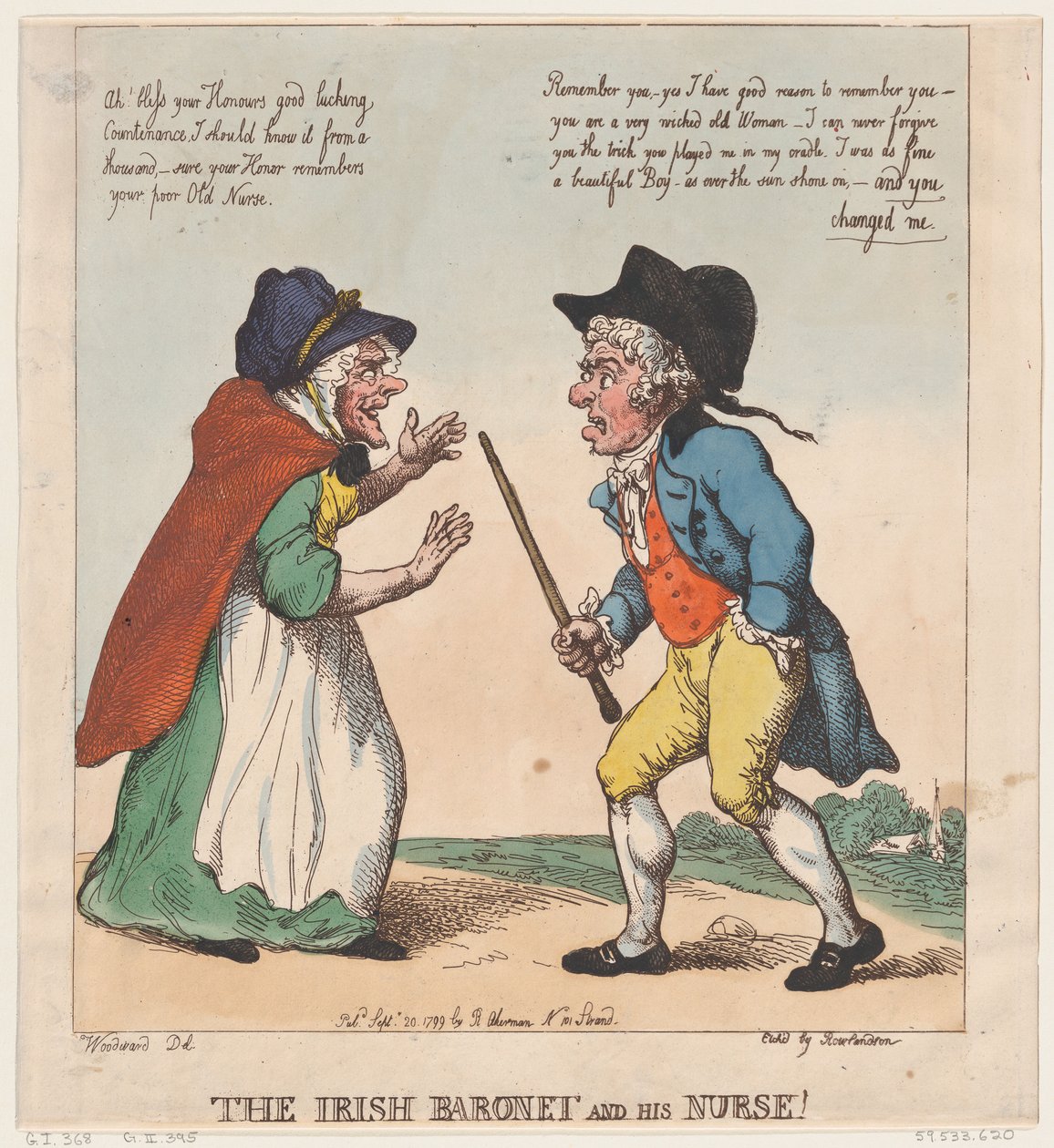 The Irish Baronet and his Nurse by Thomas Rowlandson
