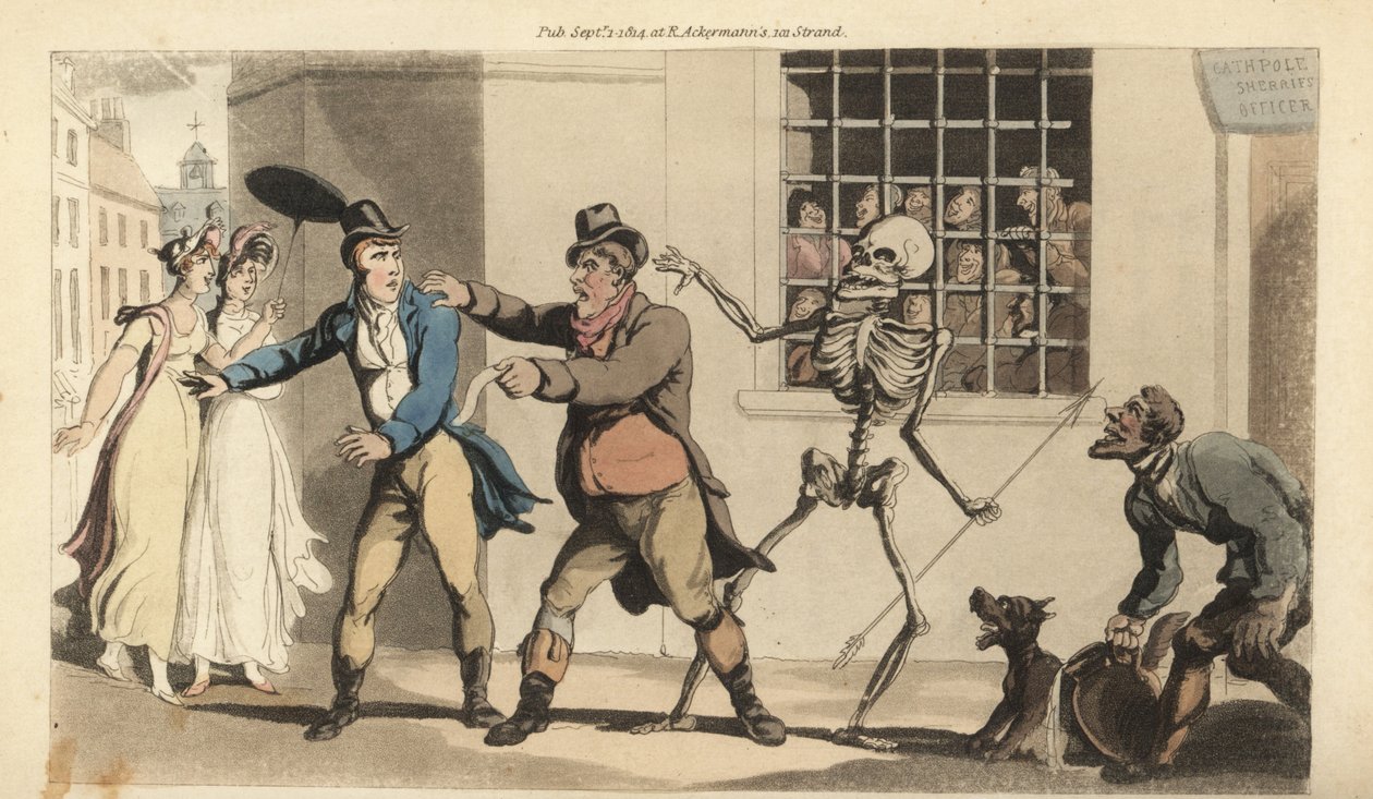 The Skeleton of Death Takes a Catchpole by Thomas Rowlandson