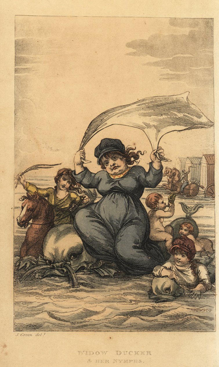 Widow Ducker and Her Nymphs by Thomas Rowlandson