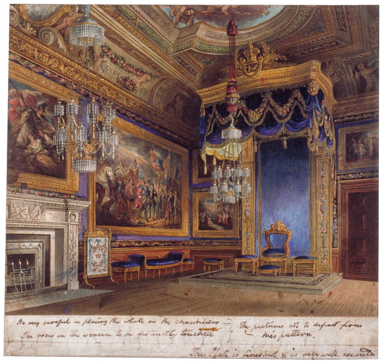 Interior view of the King's Audience Chamber in Windsor Castle, Berkshire