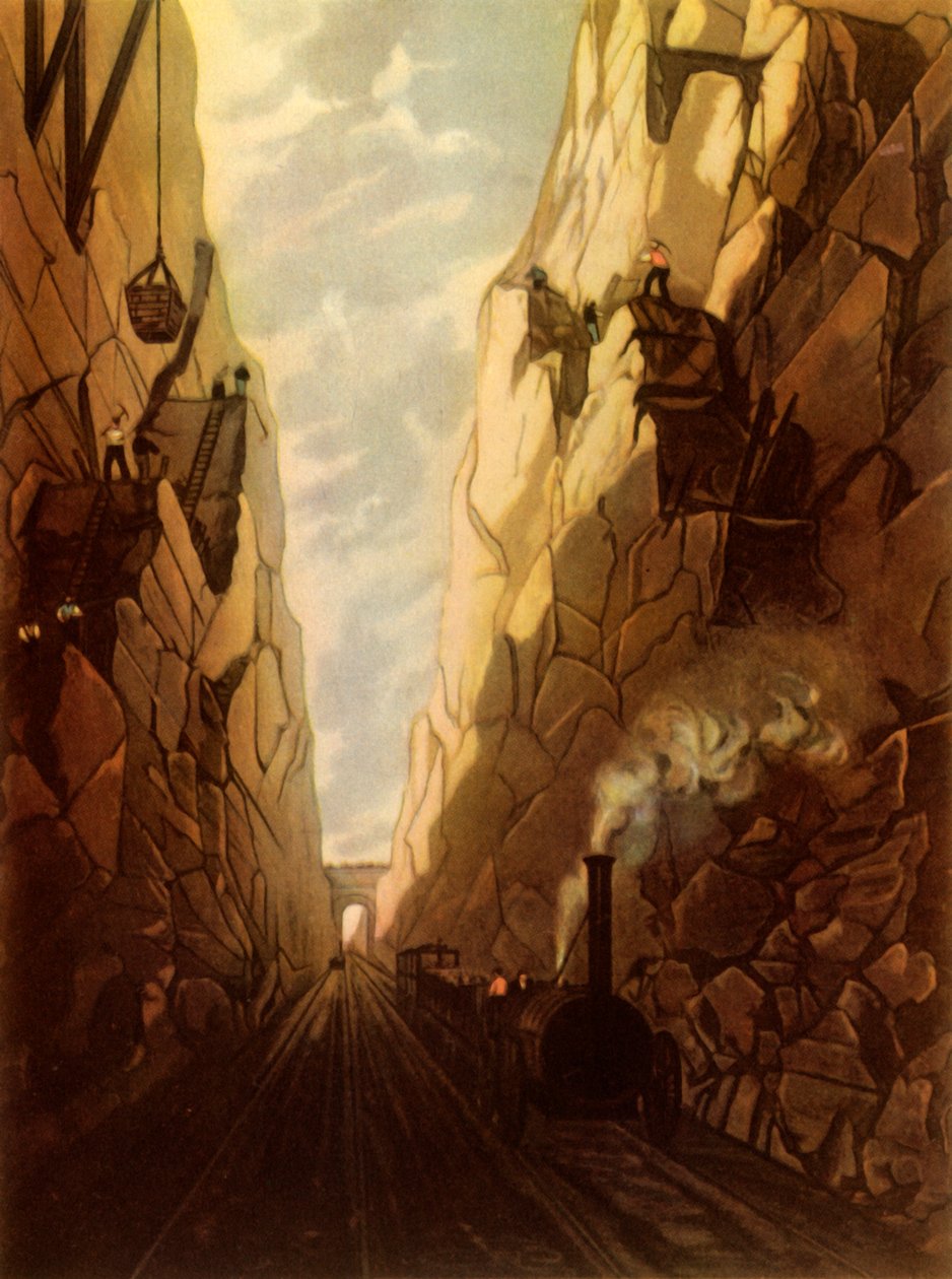 Olive Mount Cutting on the Liverpool and Manchester Railway, 1831, 1945
