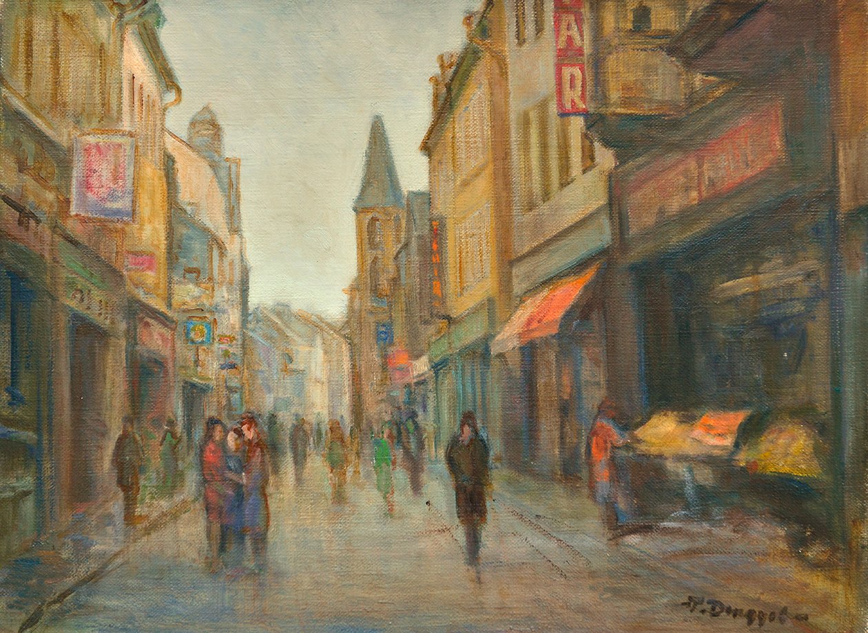 Street in the Rain (Paris) by Tibor Dengyel