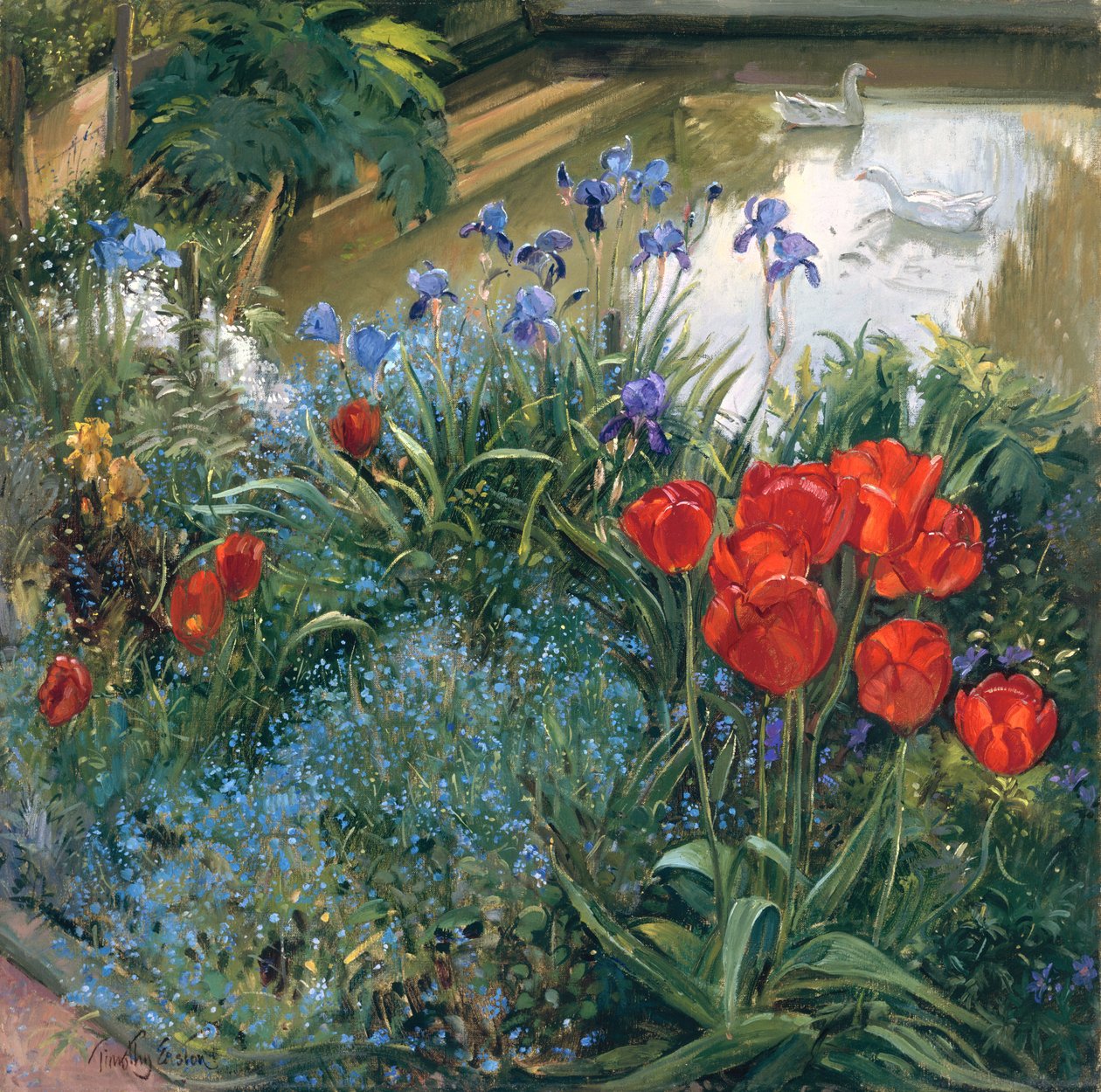 Red Tulips and Geese by Timothy Easton: Buy fine art print