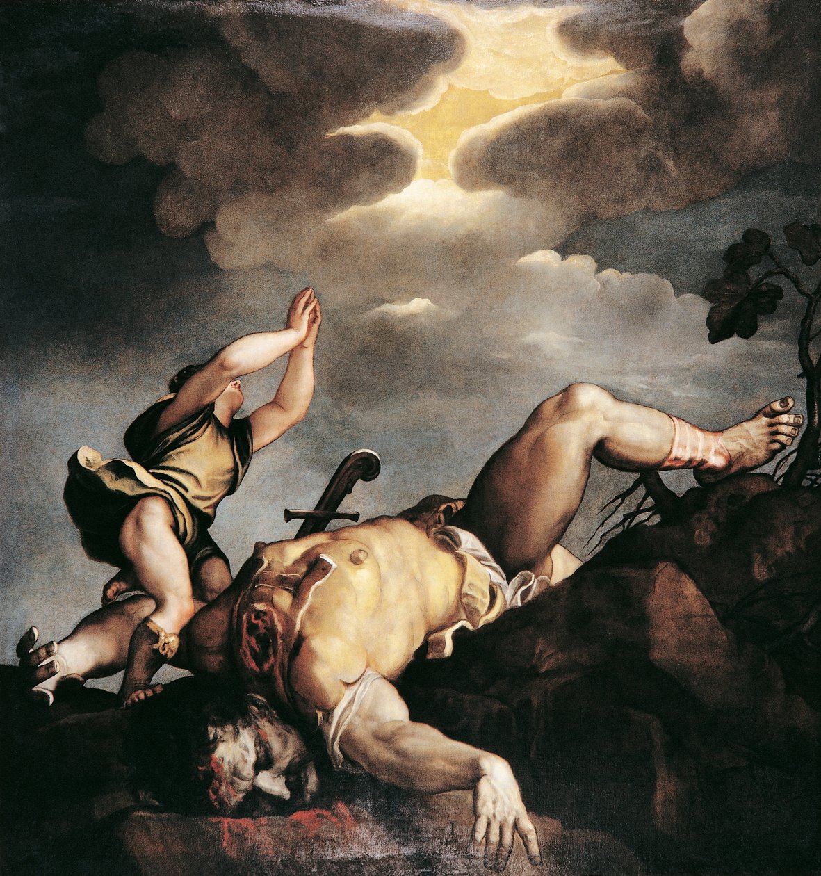 David and Goliath by Titian (c.1488-1576): Fine art print