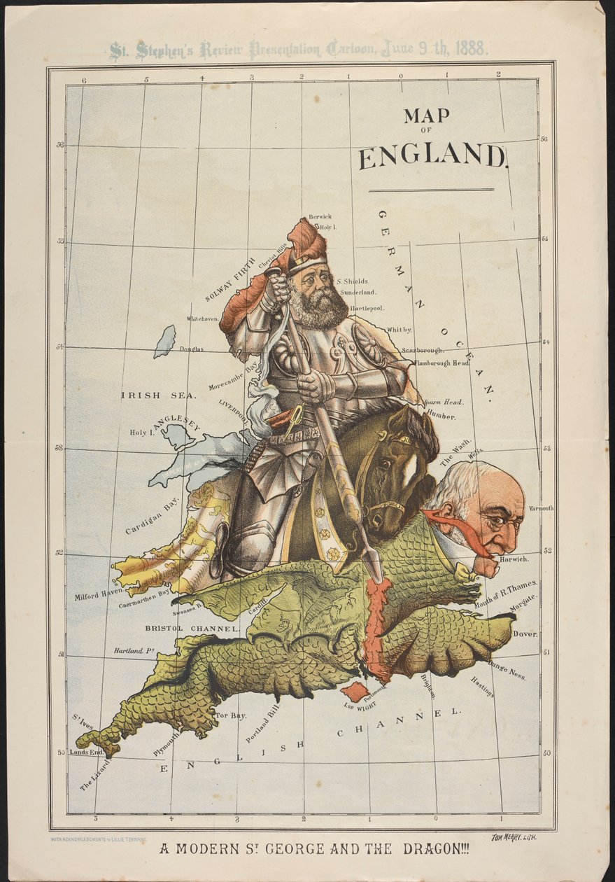 A Modern St George and the Dragon: A political cartoon, in the shape of ...