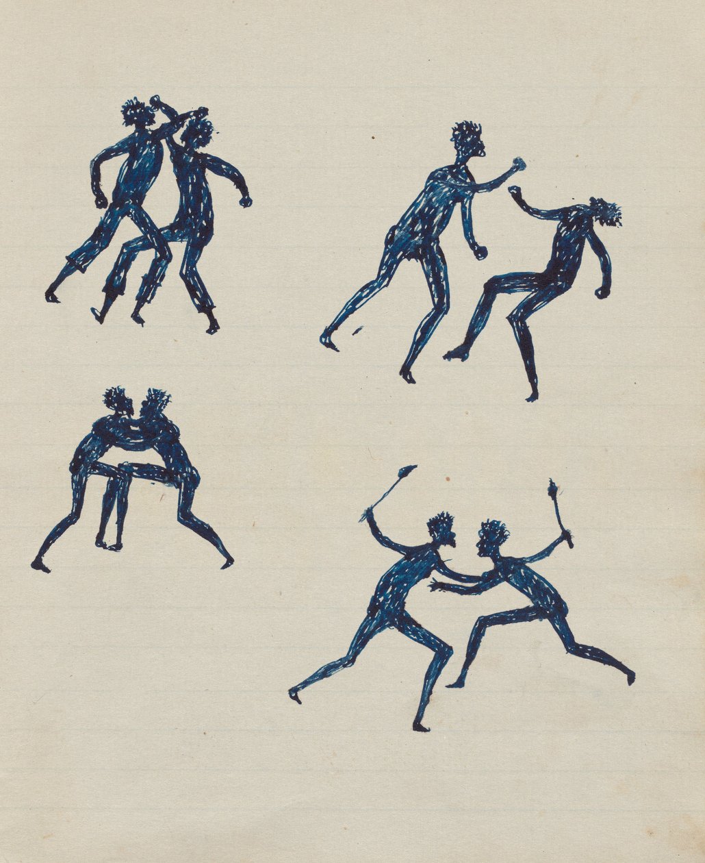 Aboriginals Fighting by Tommy McRae: Buy fine art print