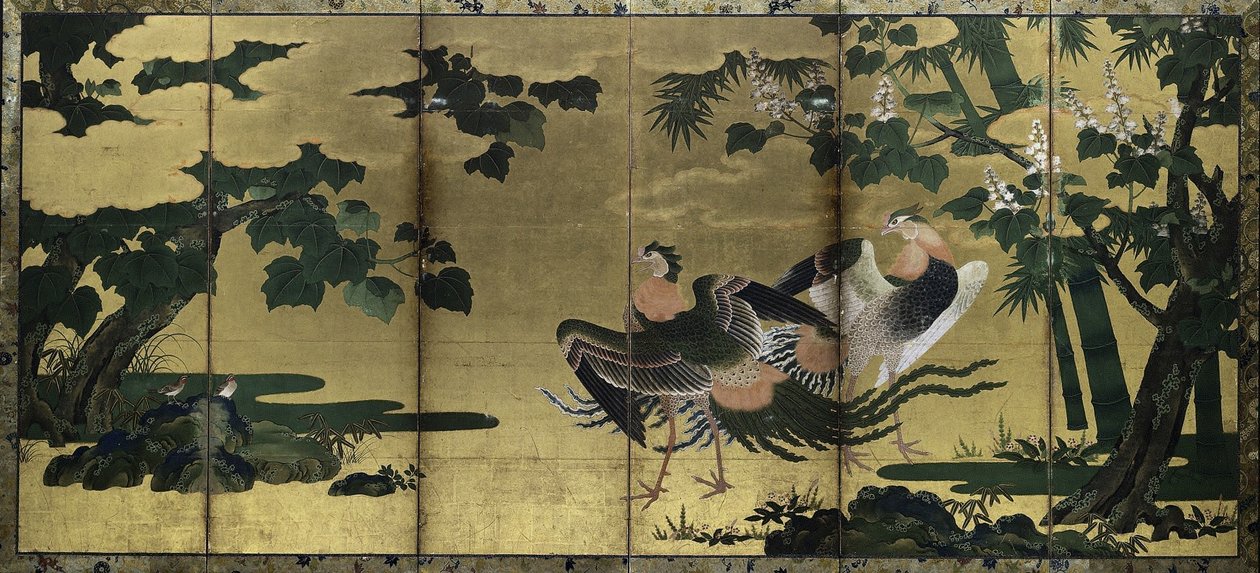 Phoenixes and Paulownia by Tosa Mitsuyoshi: Fine art print