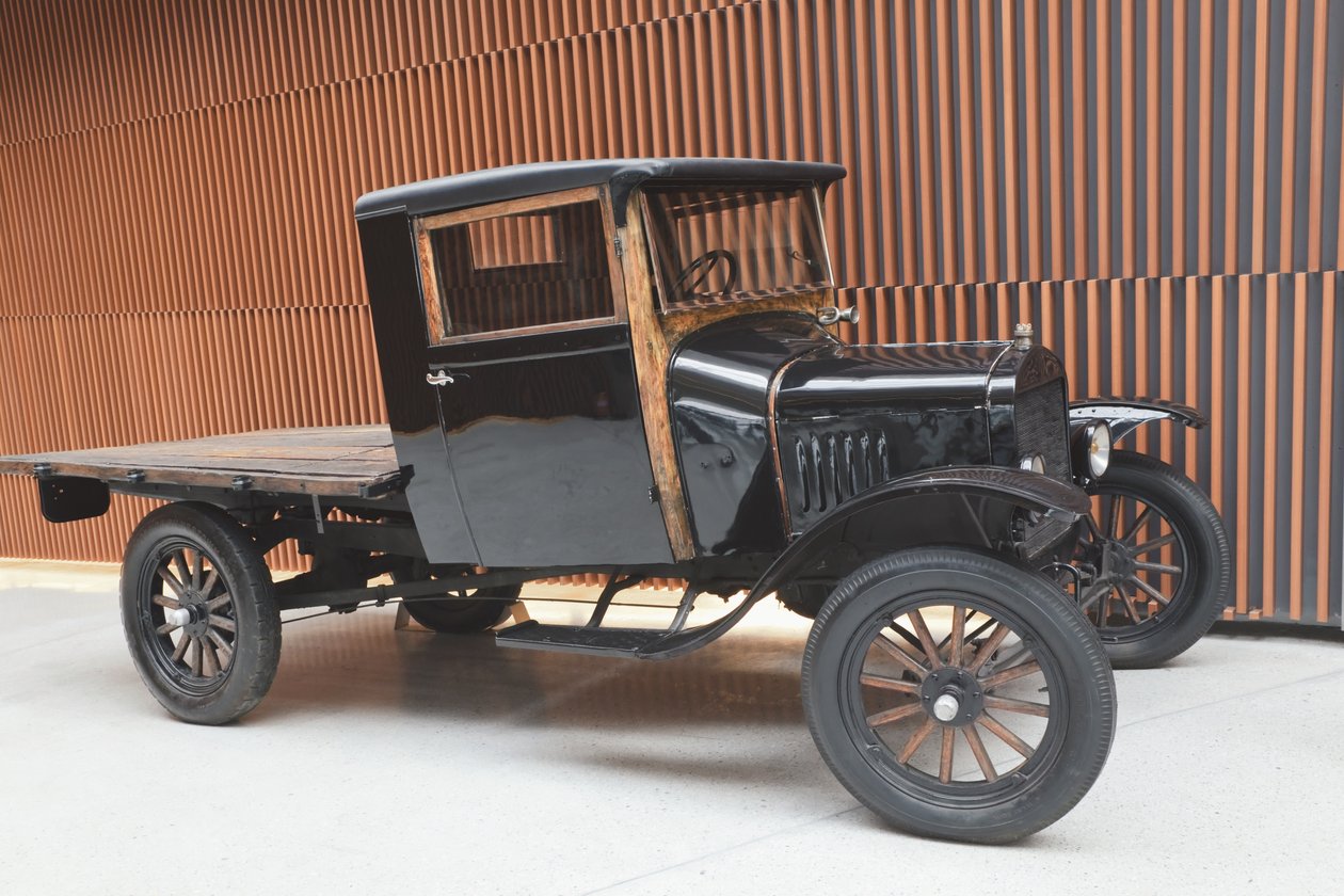 Black Ford Model T pickup truck from c.1920