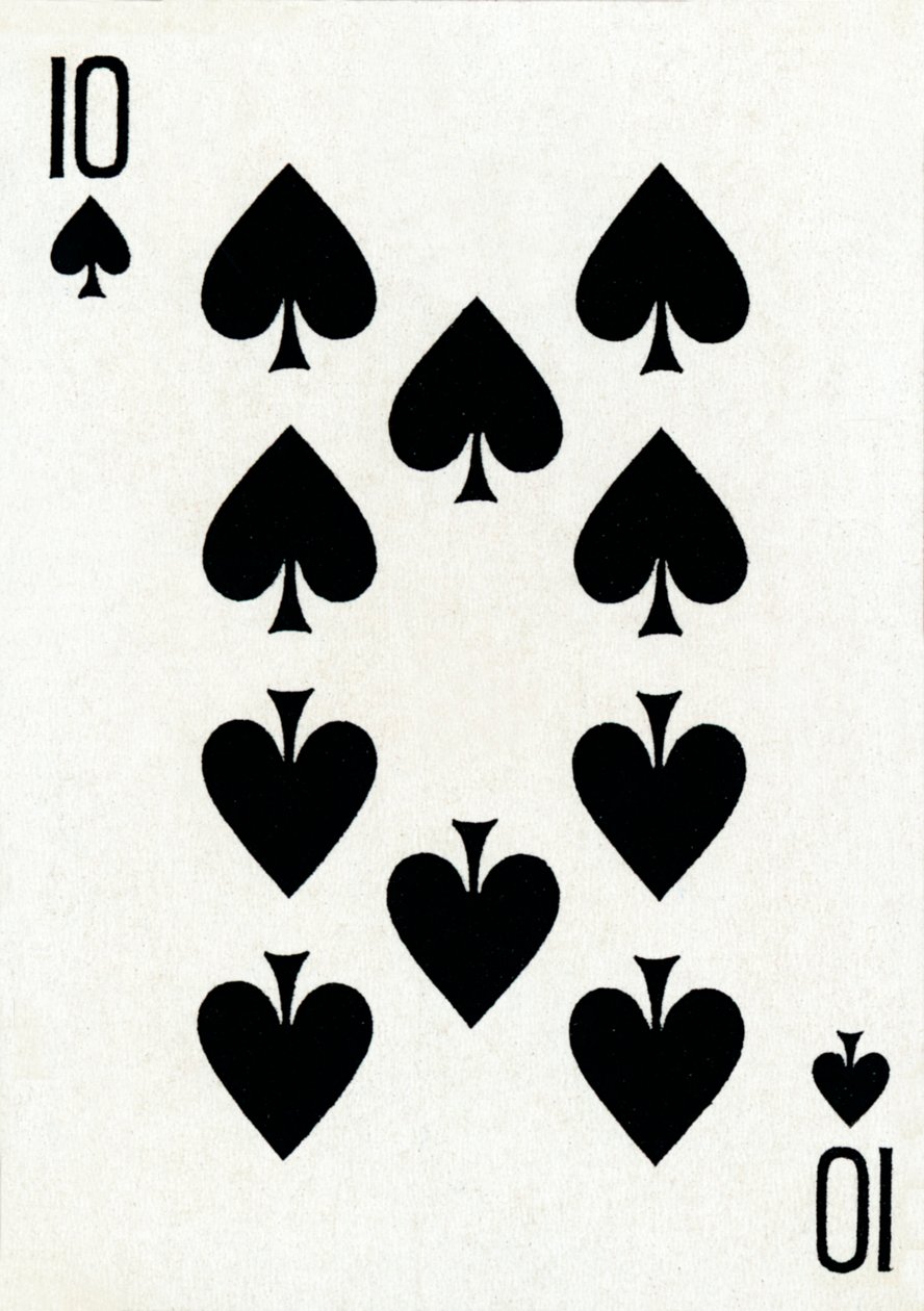 10 of Spades from a Deck of Goodall & Son Ltd. Playing Cards, c1940