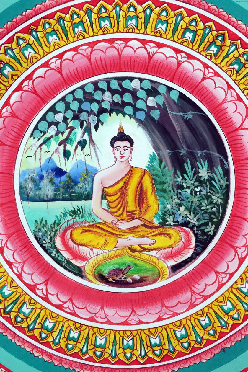 Wat Inpeng Buddhist Temple. Painting Depicting the Life Story of Shakyamuni Buddha. Buddha ...