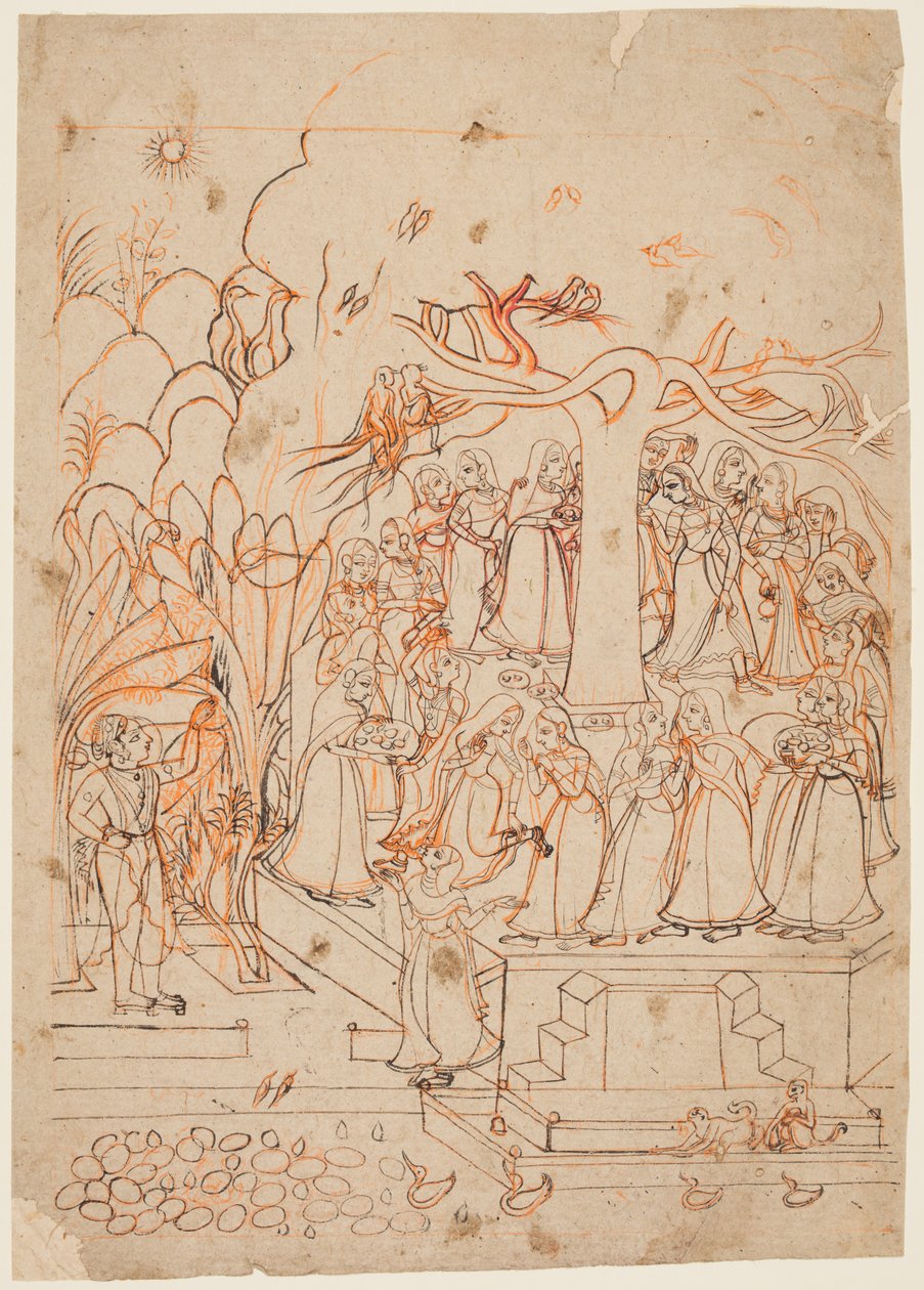 A Leaf from a Baramasa Series: The Month Jyestha May-June, Krishna ...