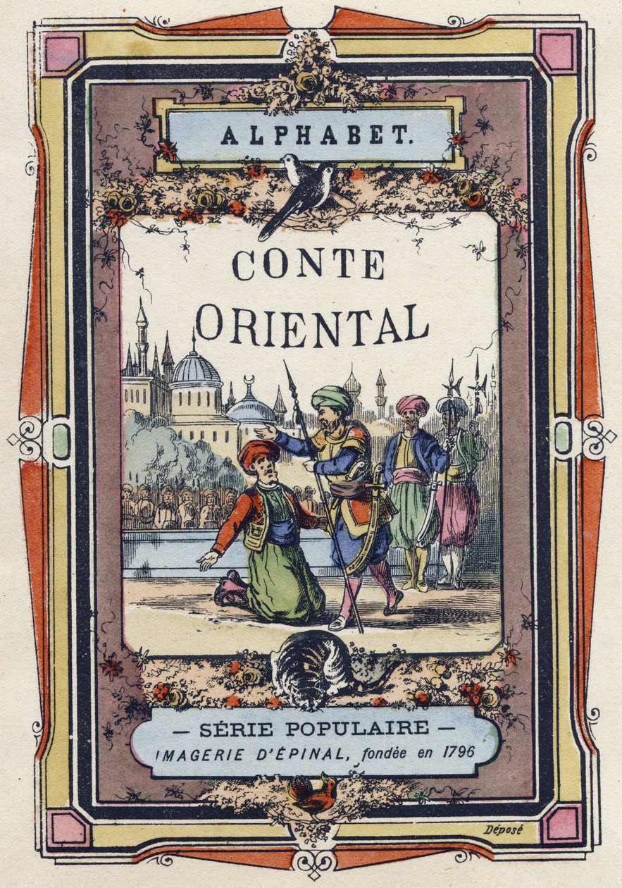 Cover of the Alphabet of the Oriental Tale. Imaging of Epinal, circa 1890