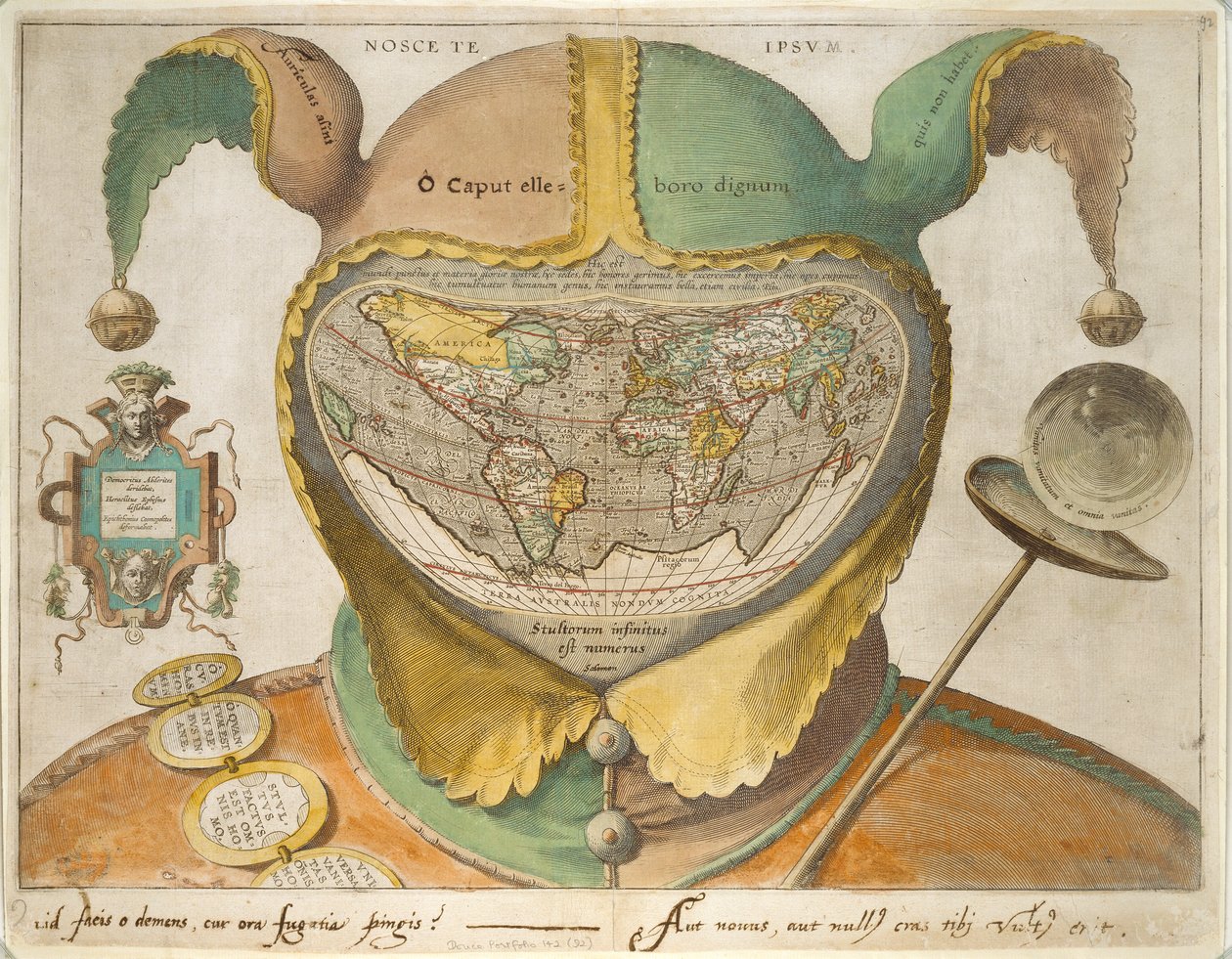 Fool’s Cap World Map, c1590 by Unbekannt: Fine art print