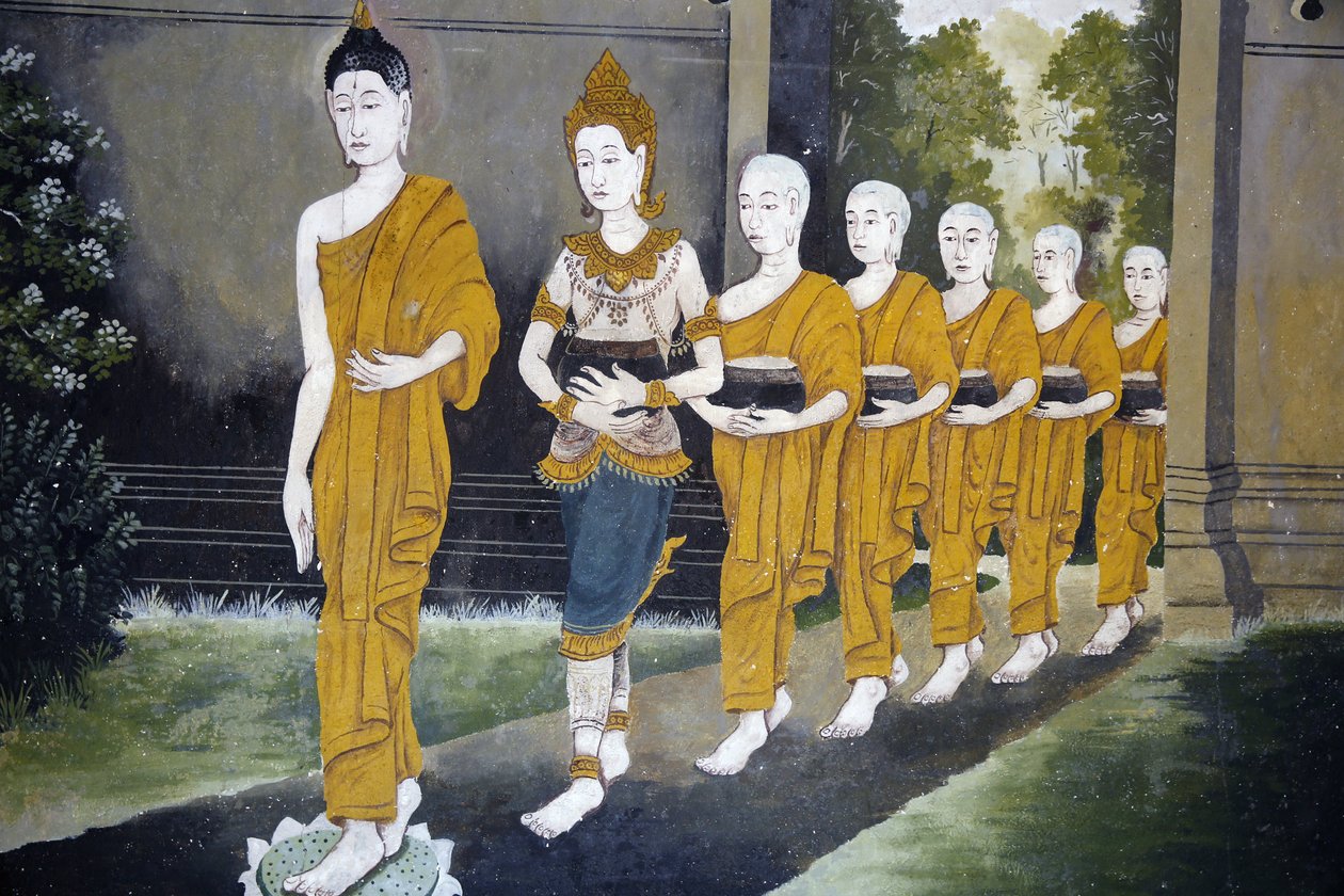 Fresco Depicting a Scene of the Buddha's Life in Wat Phra Doi Suthep ...