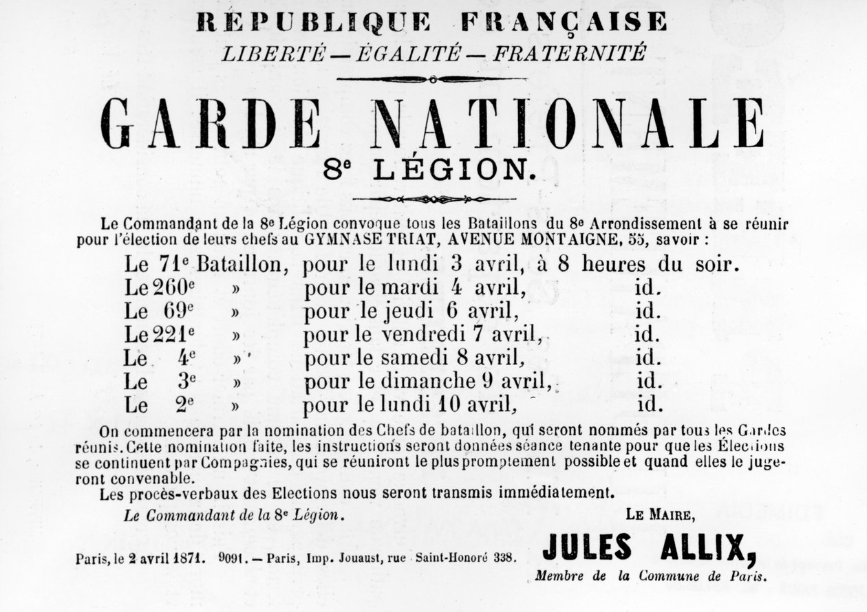 Garde Nationale 8th Legion, from French Political Posters of the Paris ...