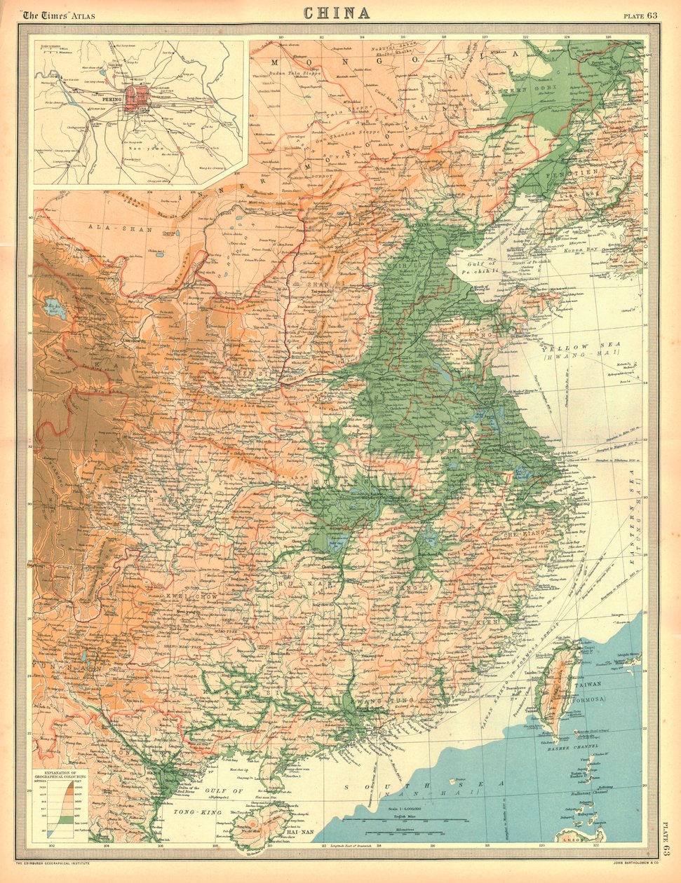Geographical Map of China by Unbekannt: Buy fine art print