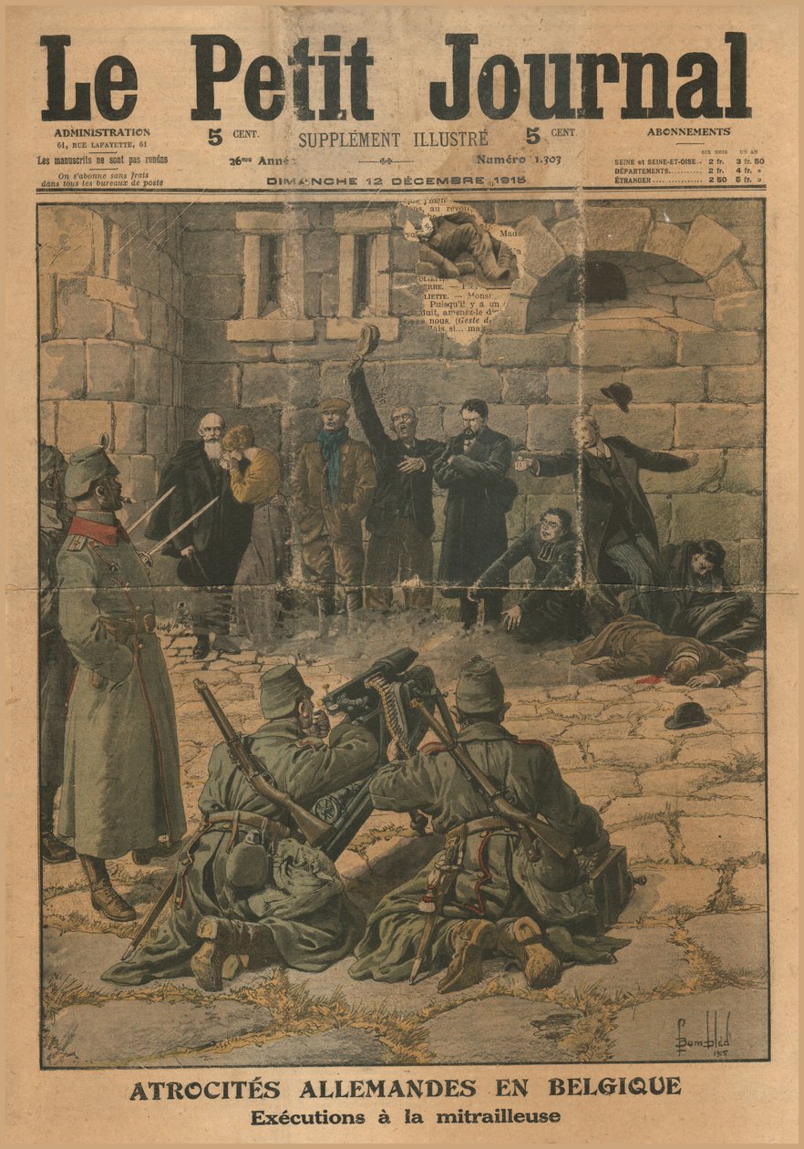 German Atrocities in Belgium: Execution by Machine Gun