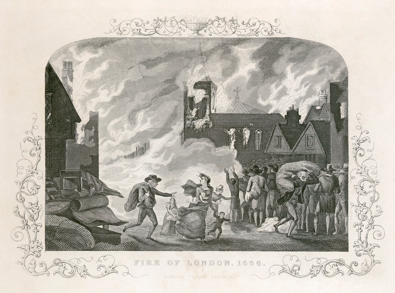 Great Fire of London, 1666 by Unbekannt: Fine art print