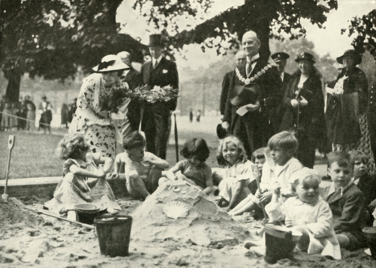Her Majesty at the New Playground on the Site of the Old Foundling ...
