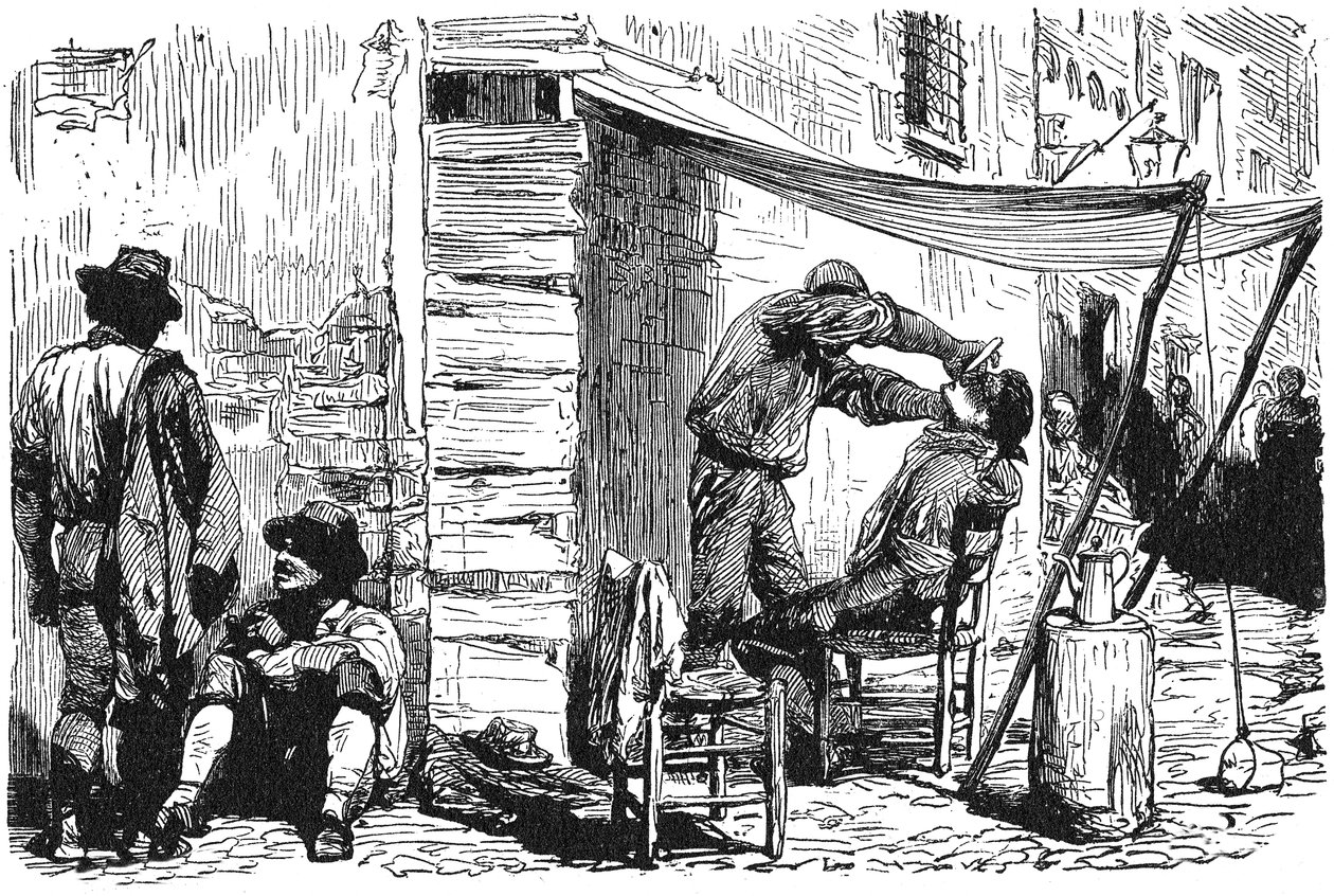 History of Ancient Rome. Rome Barber Shop in the Old City