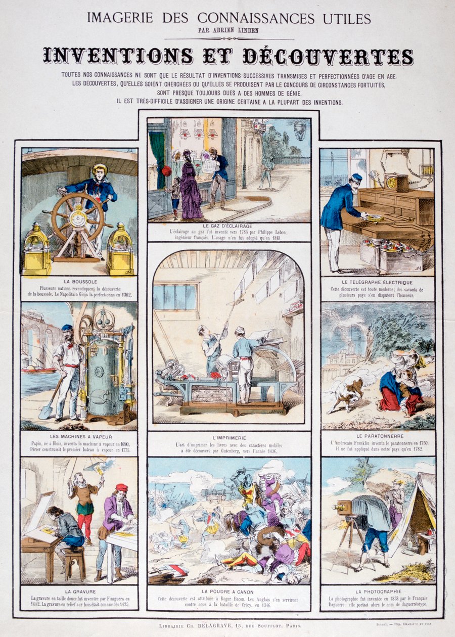 Inventions and Discoveries by Unbekannt: Fine art print